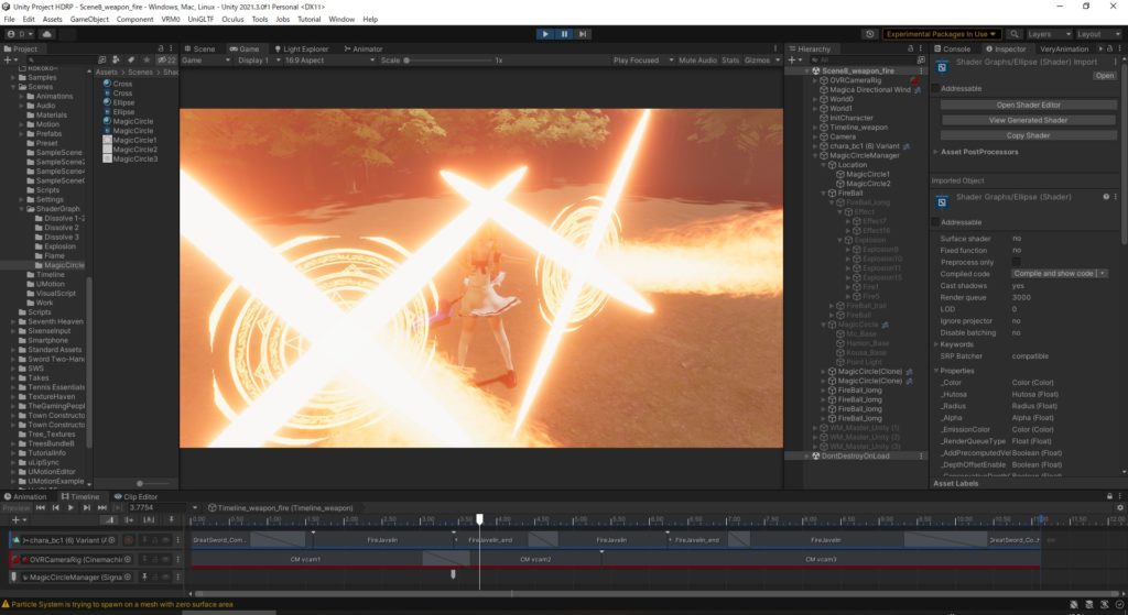ブログの女の子を作る #113 Shader Graphで魔法陣を作って「ファイア・アロー!!」を撃つ【Unity】 | 作ってVRで動かすブログ